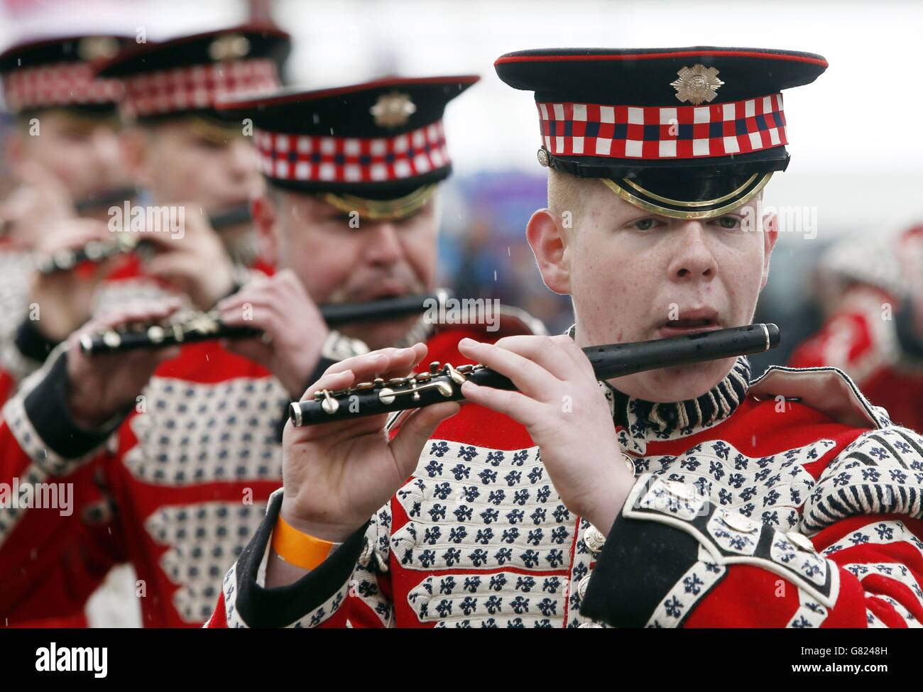 The Black Skull flute band perform in George Square, Glasgow, during ...