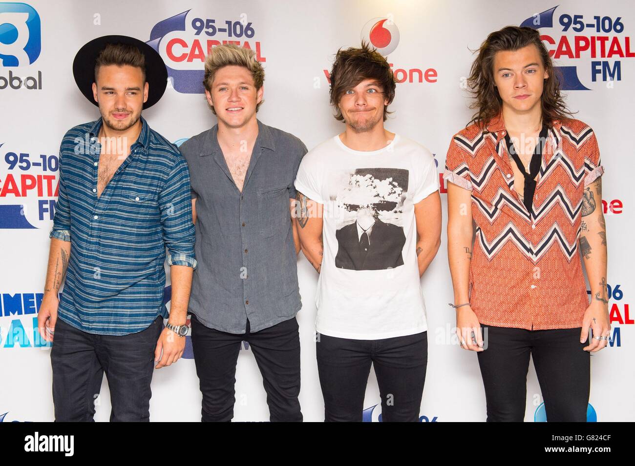 One Direction (left to right) Liam Payne, Niall Horan, Louis Tomlinson ...