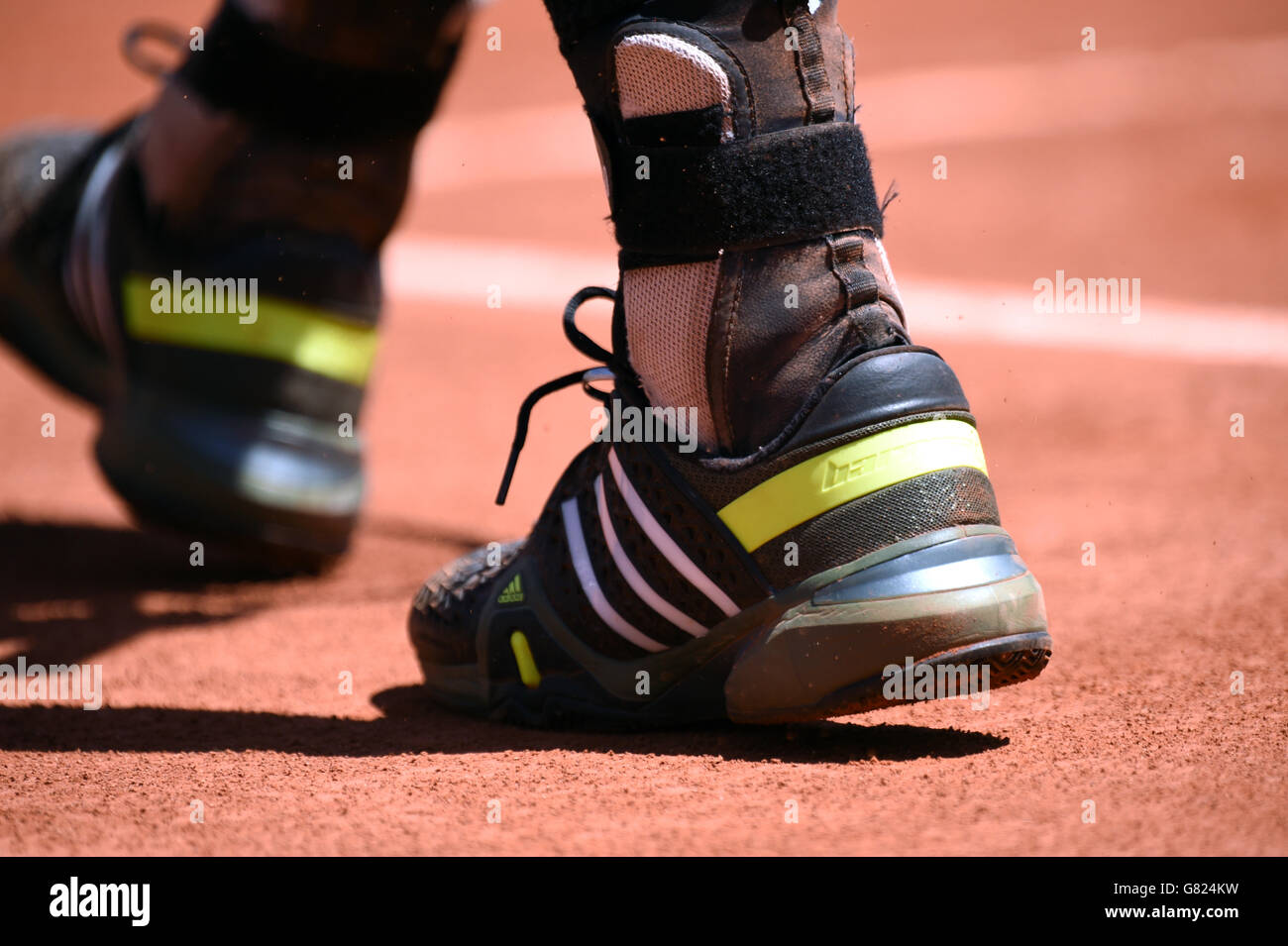 Detail of the feet of Andy Murray during his match against Novak ...