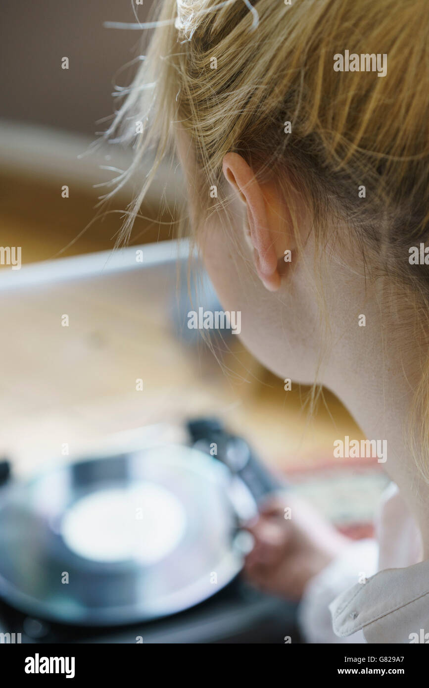 Woman playing record hi-res stock photography and images - Alamy