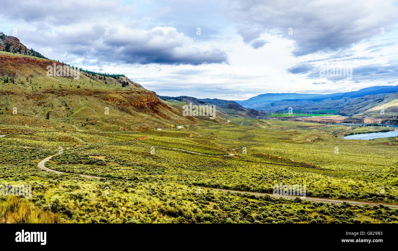 The Grass covered Rolling Hills of the Thompson River Valley along the ...