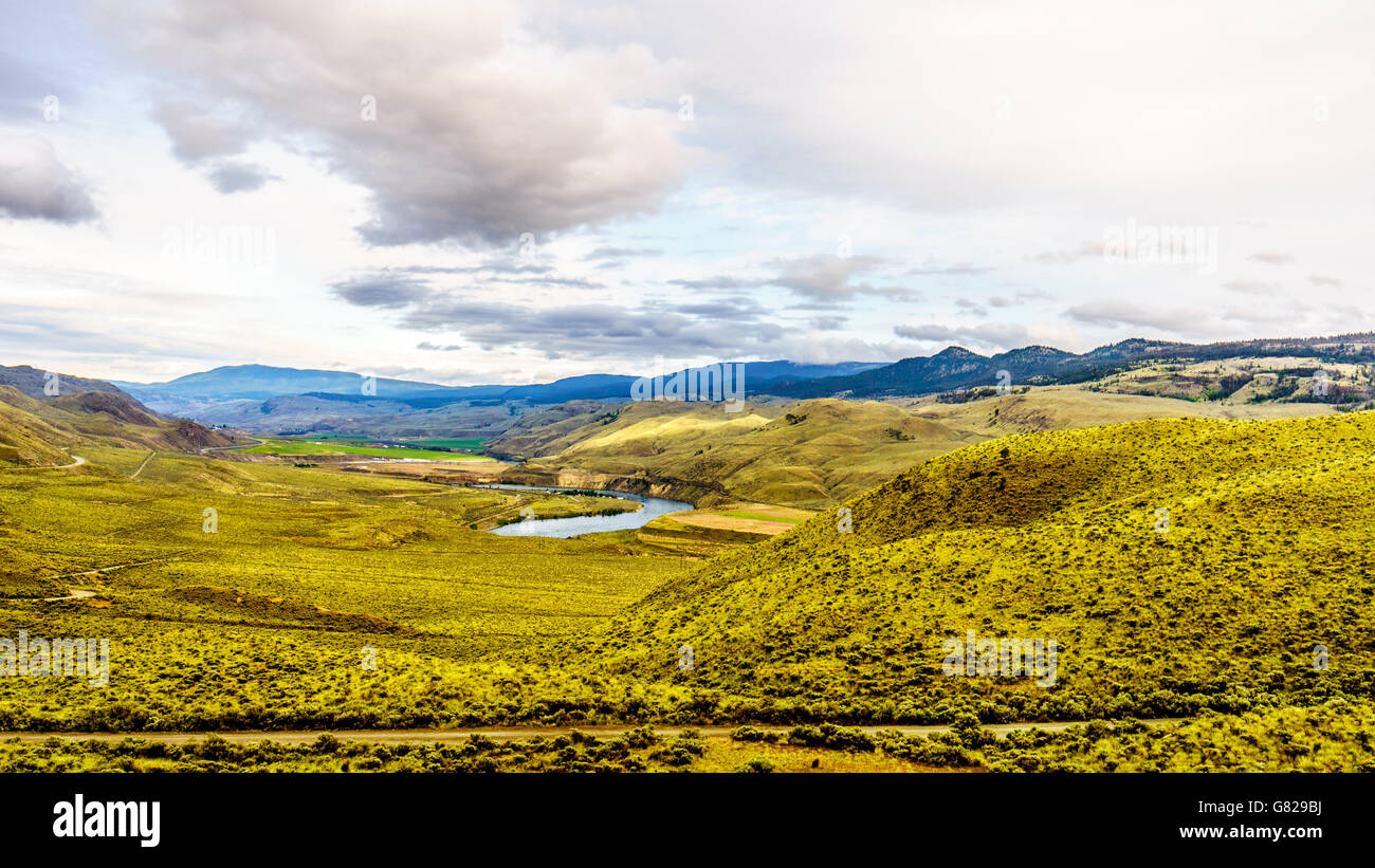 The Grass covered Rolling Hills of the Thompson River Valley along the ...