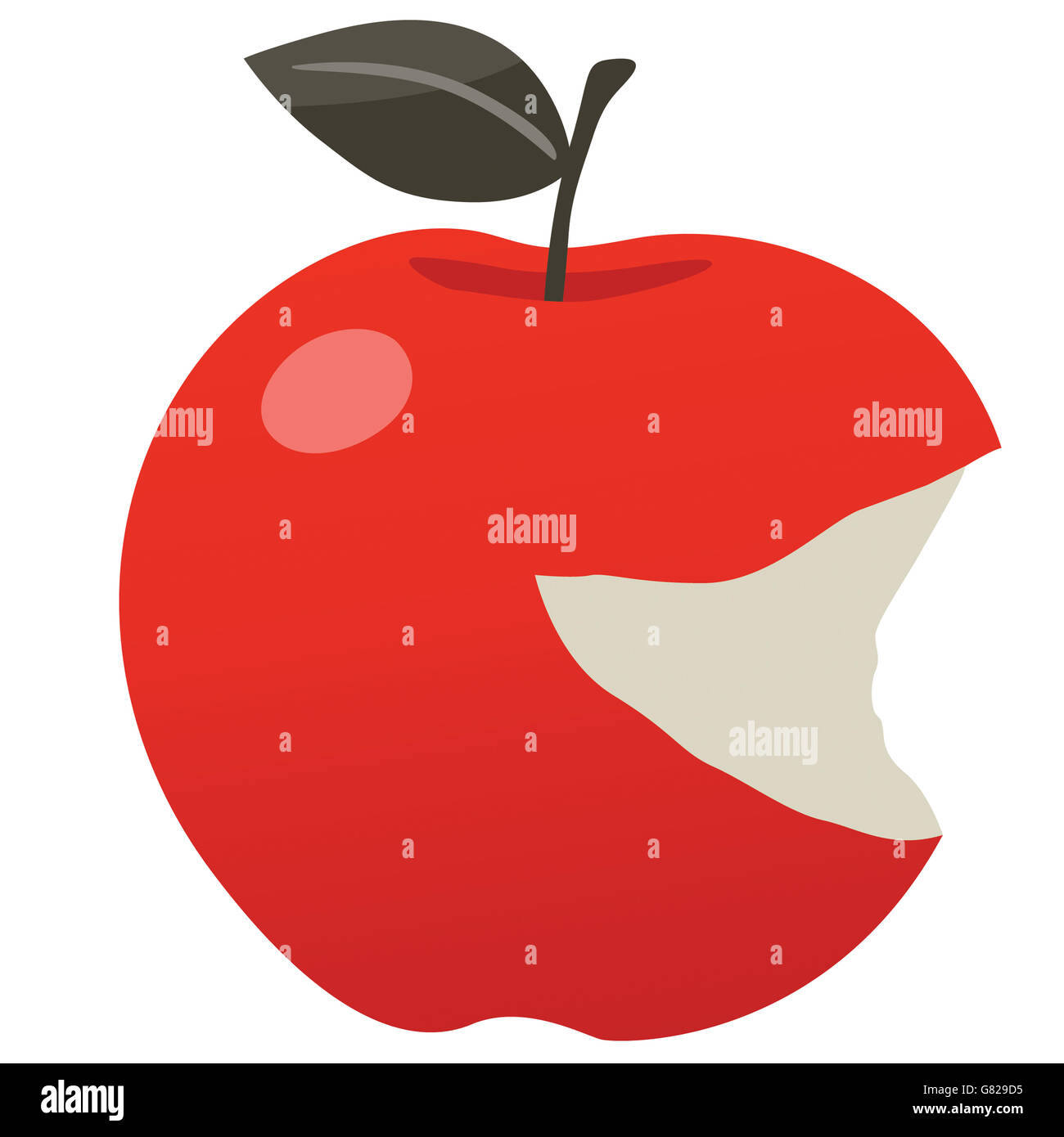 Red Apple With Bite Clip Art