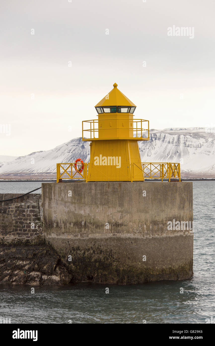 Yellow lighthouse iceland hi-res stock photography and images - Alamy