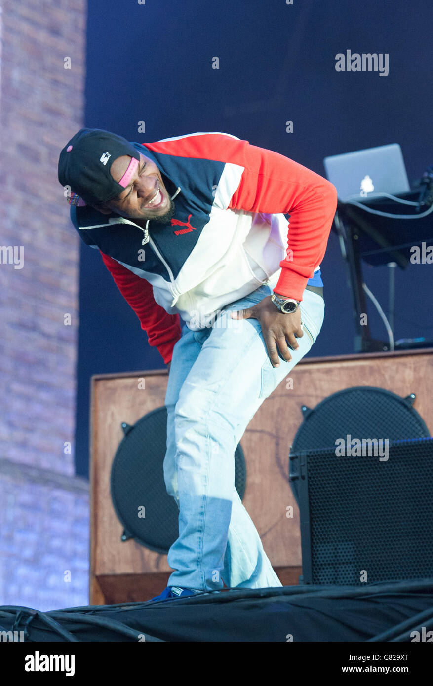 DJ Locksmith of Rudimental performing live on day 2 of Parklife ...