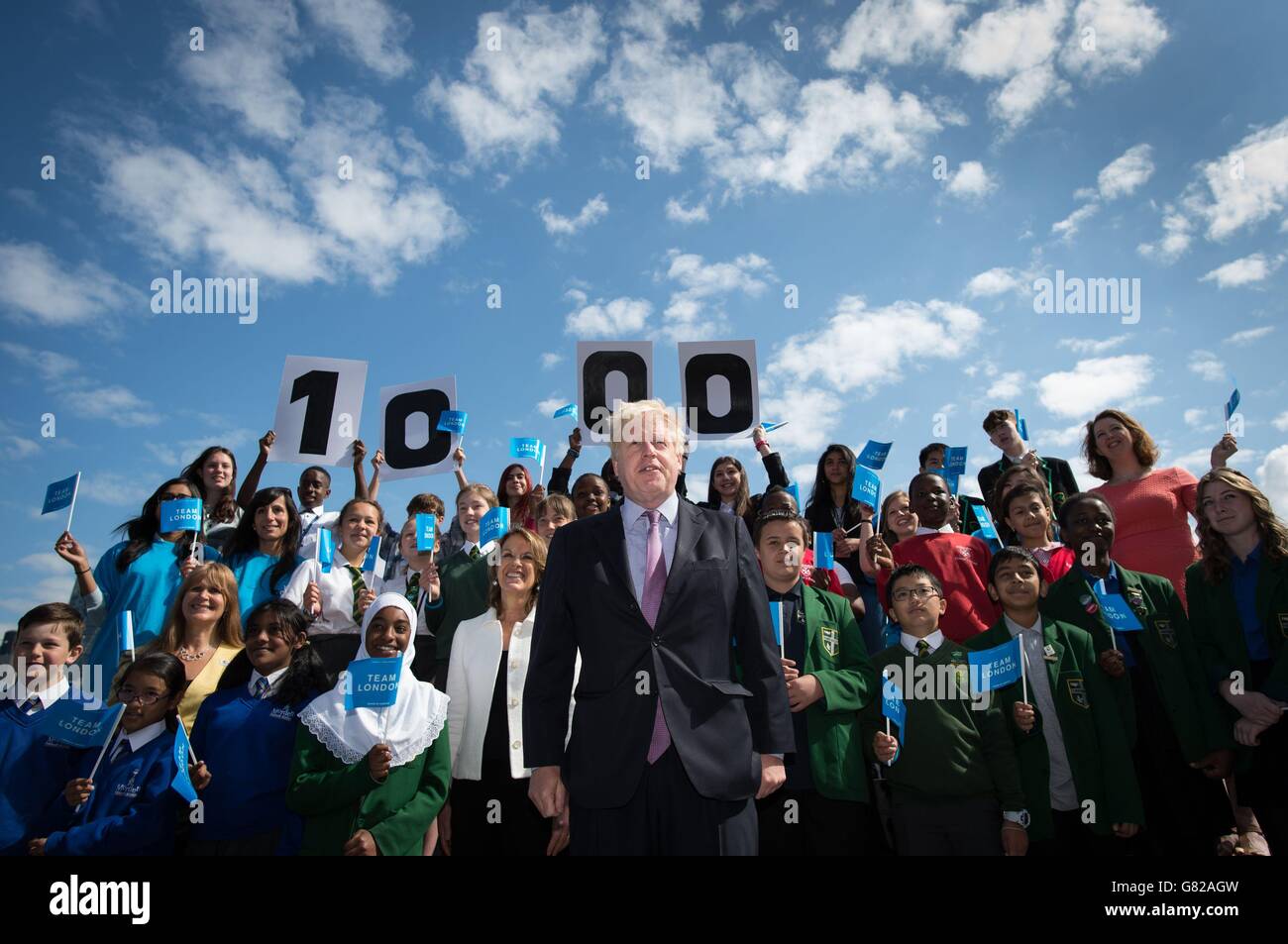 Boris Johnson meets Team London Young Ambassadors Stock Photo - Alamy