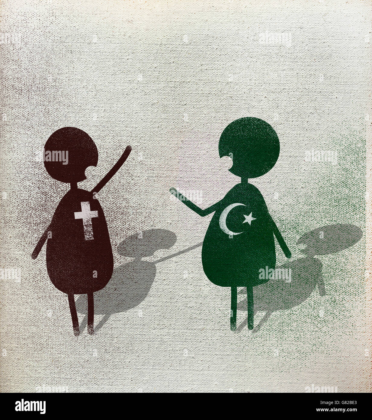 Illustration of multi religion men talking against white background ...