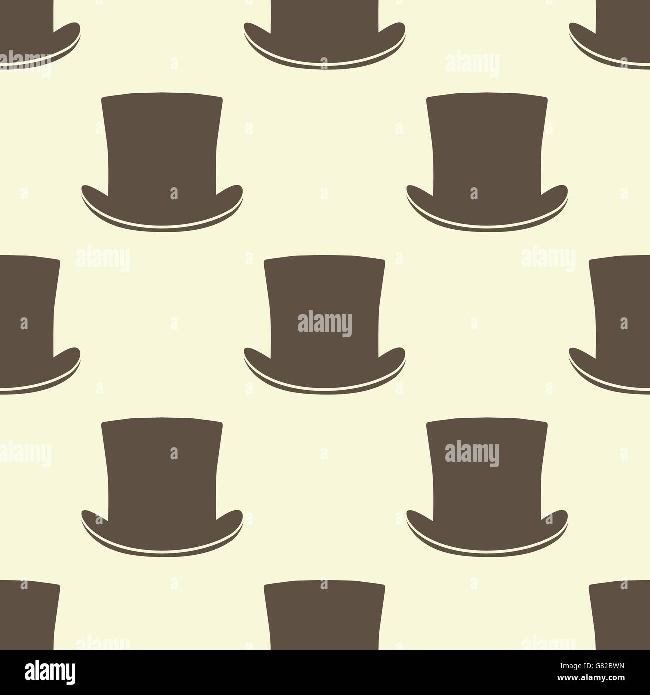 Vintage cylinder hat seamless pattern Stock Vector Image & Art - Alamy