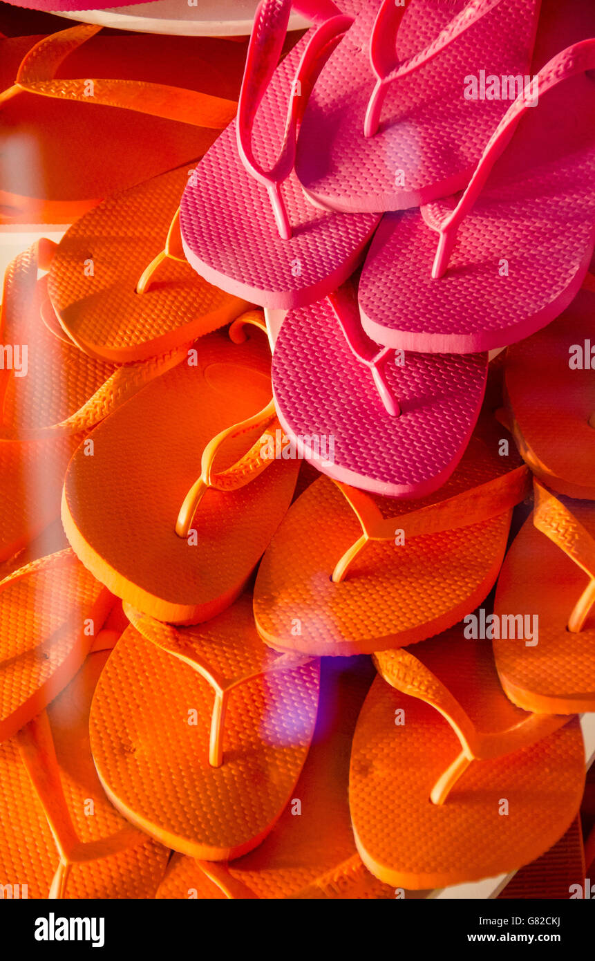 Orange flip flops hi-res stock photography and images - Alamy