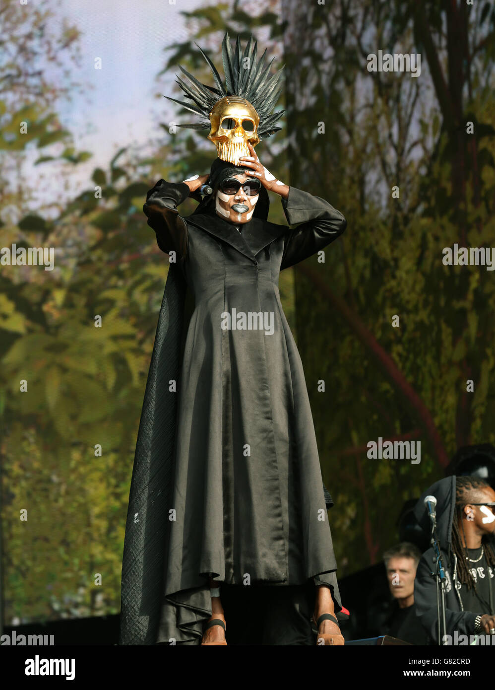 Grace Jones performing on the Great Oak Stage at the British Summer ...