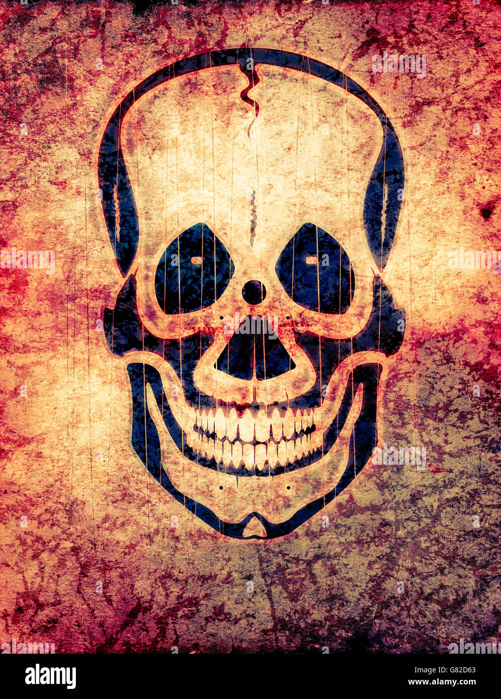Skull trefoil sign Stock Photo - Alamy
