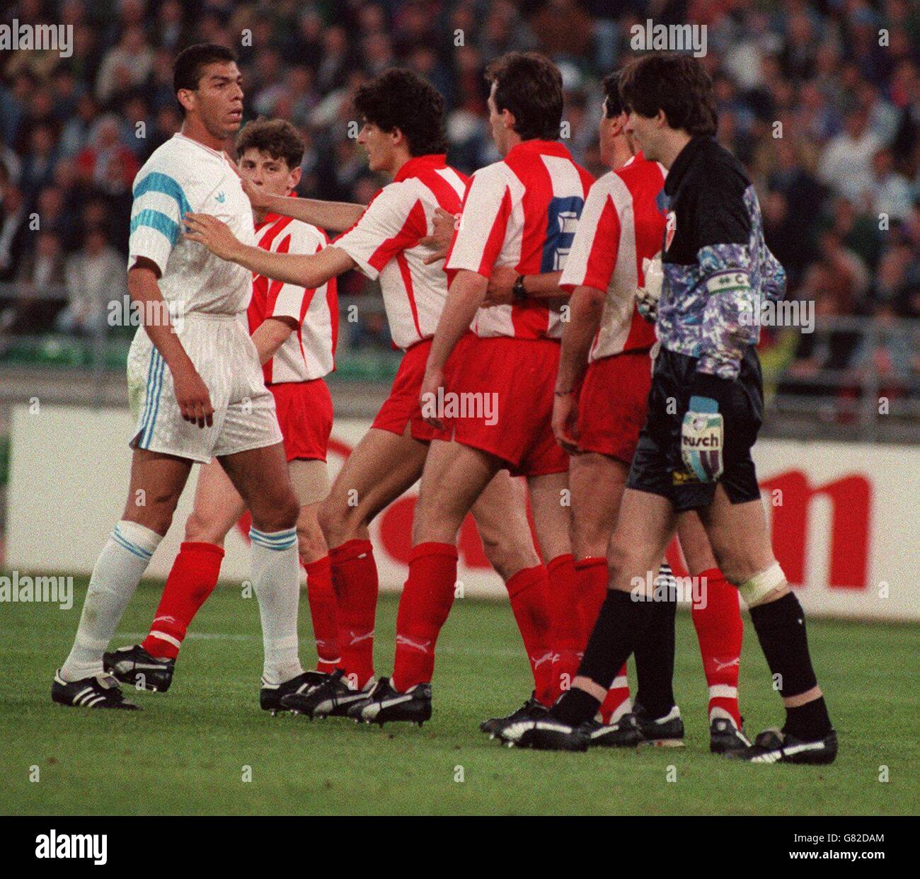 Soccer european cup final red star belgrade v olympic marseille hi-res ...