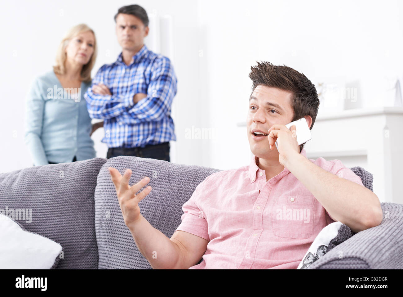 Grown up son and mother at home hi-res stock photography and images - Alamy