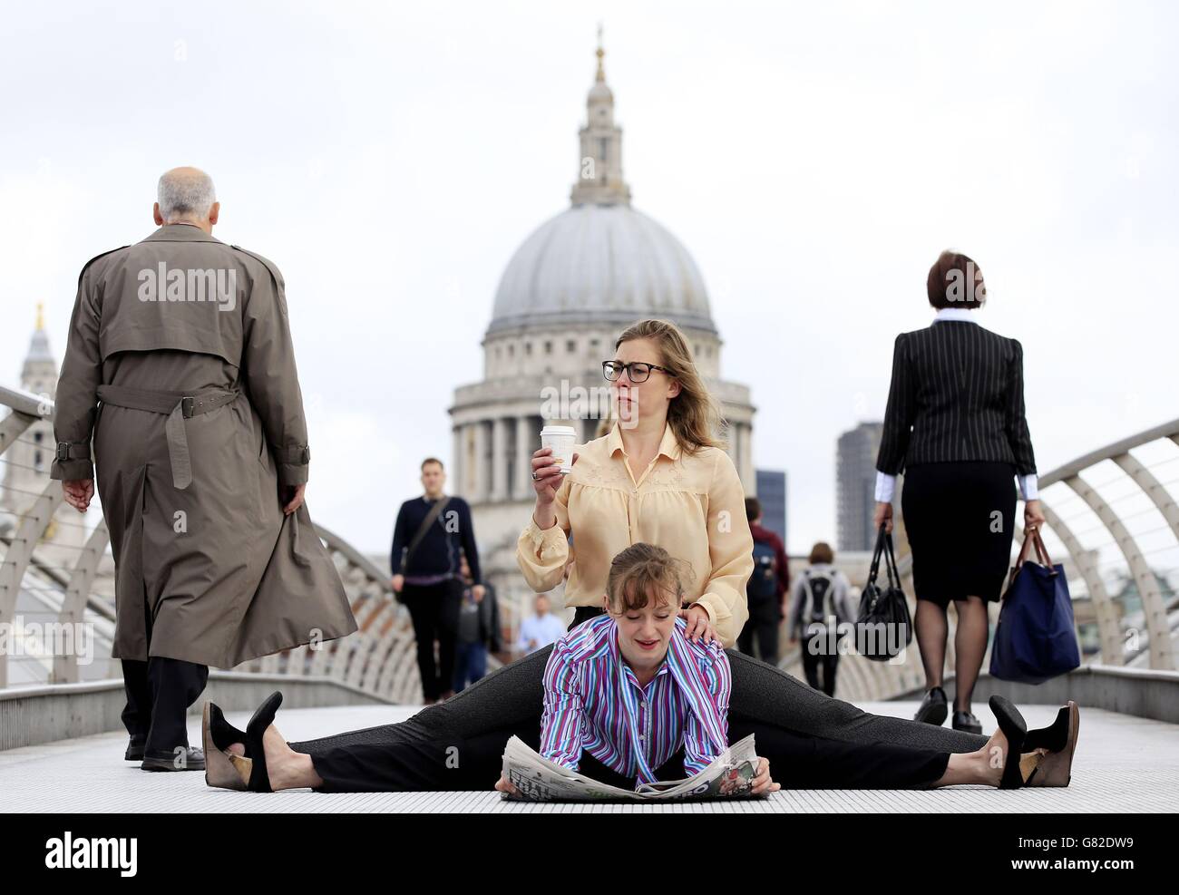 Anna Simpson (bottom) and Maria Gray (top) from Full Stop perform ...
