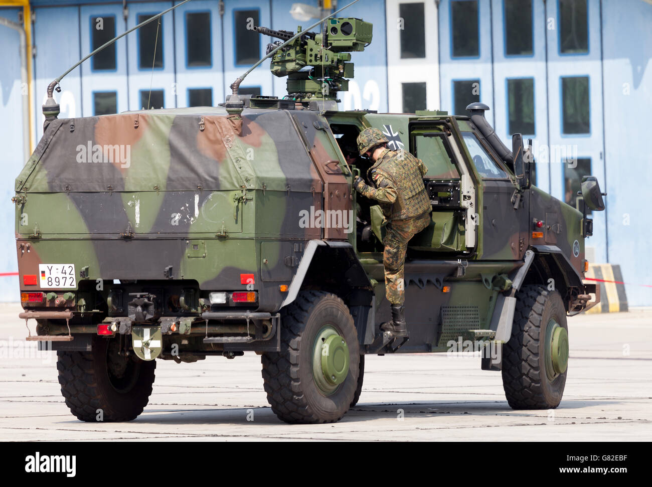 BURG / GERMANY - JUNE 25, 2016: german armored military infantry ...