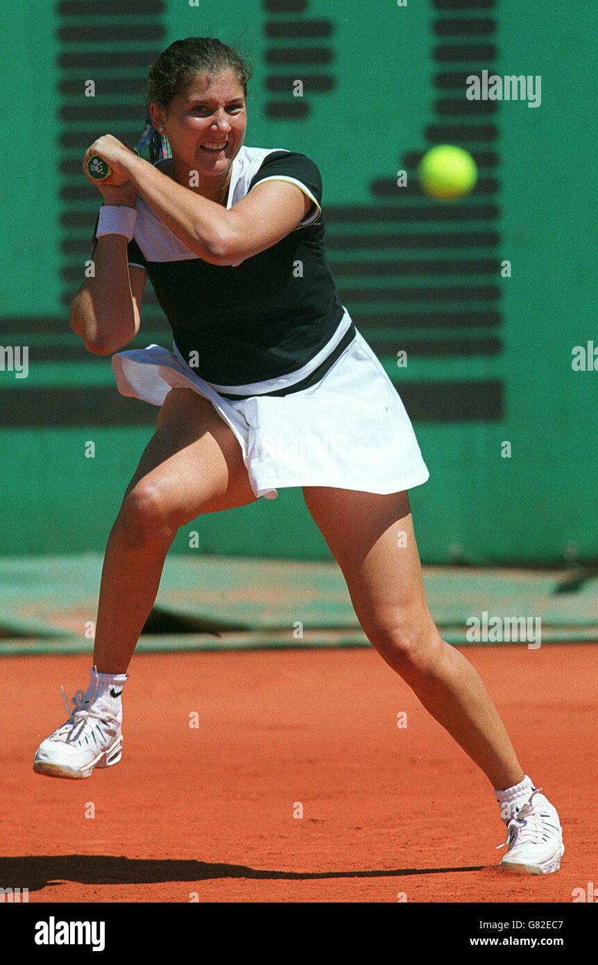 Tennis. French Open Tennis. Monica Seles, USA Stock Photo - Alamy