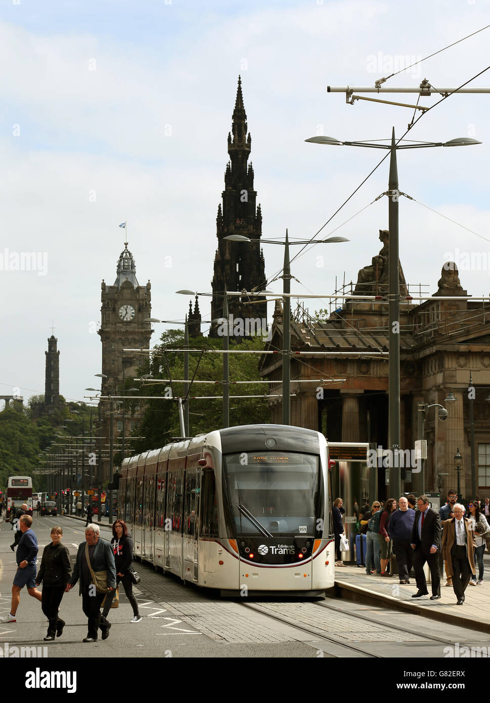Edinburgh Tram Stock. Edinburgh Trams operating on Princes Street in ...