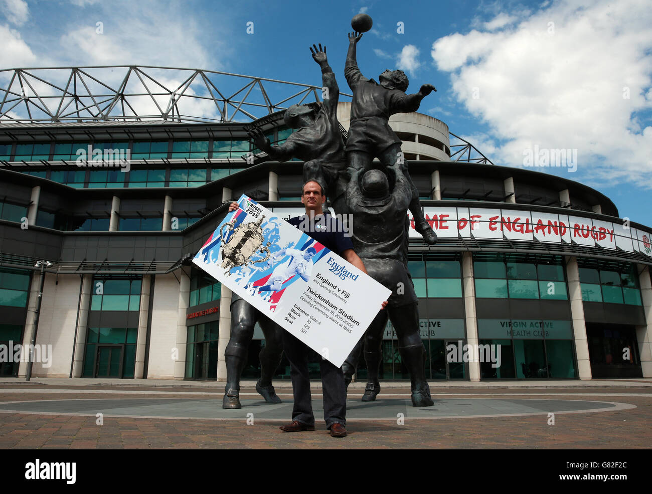 Martin Johnson with a Rugby World Cup 2015 ticket featuring himself ...