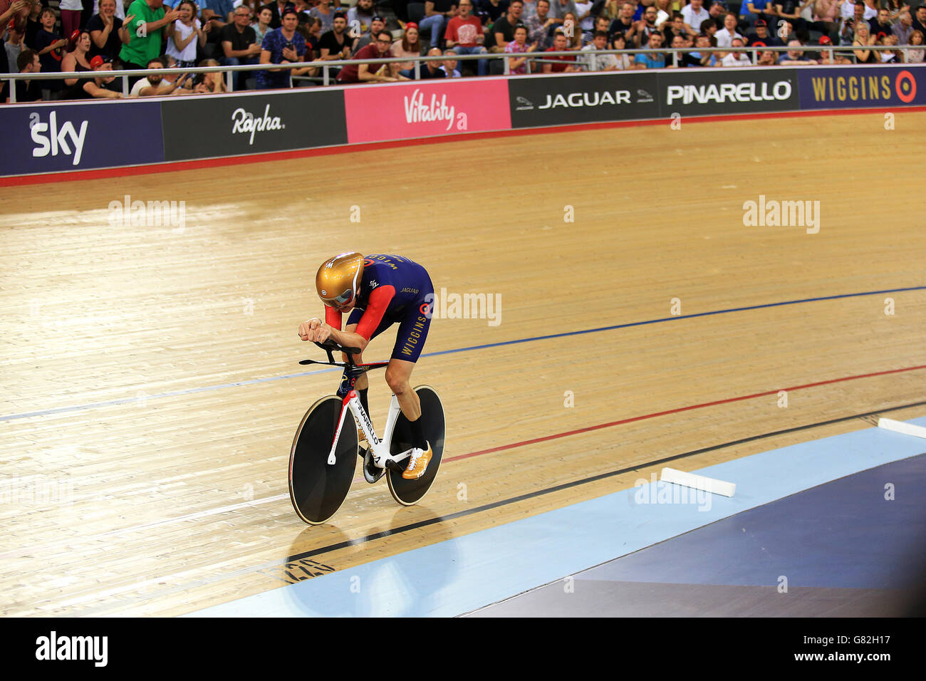 Sir Bradley Wiggins during his record hour cycling attempt at the Lee ...