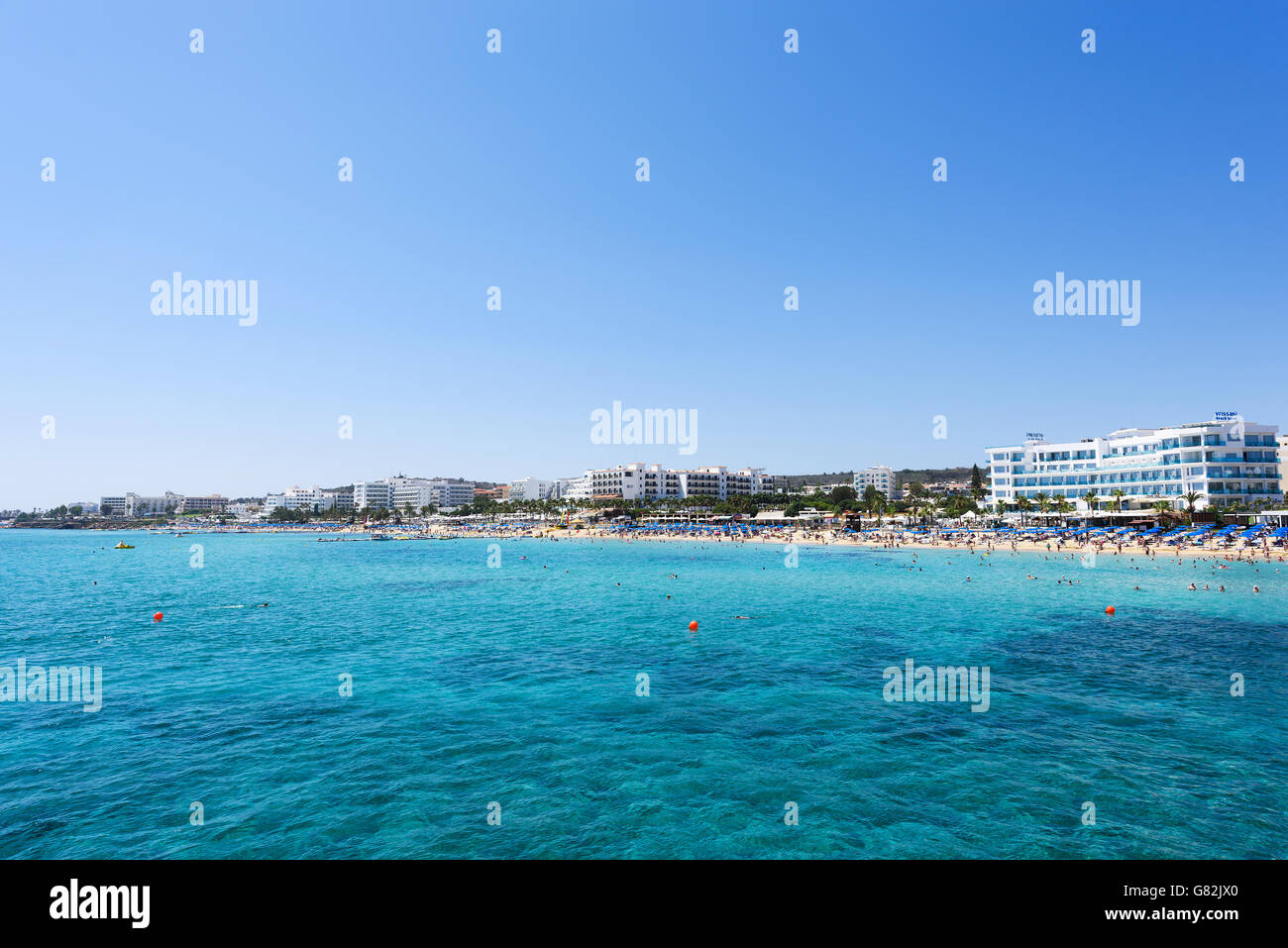 PROTARAS, CYPRUS - JUNE 12, 2016:Photo of sea and fig tree bay beach in ...