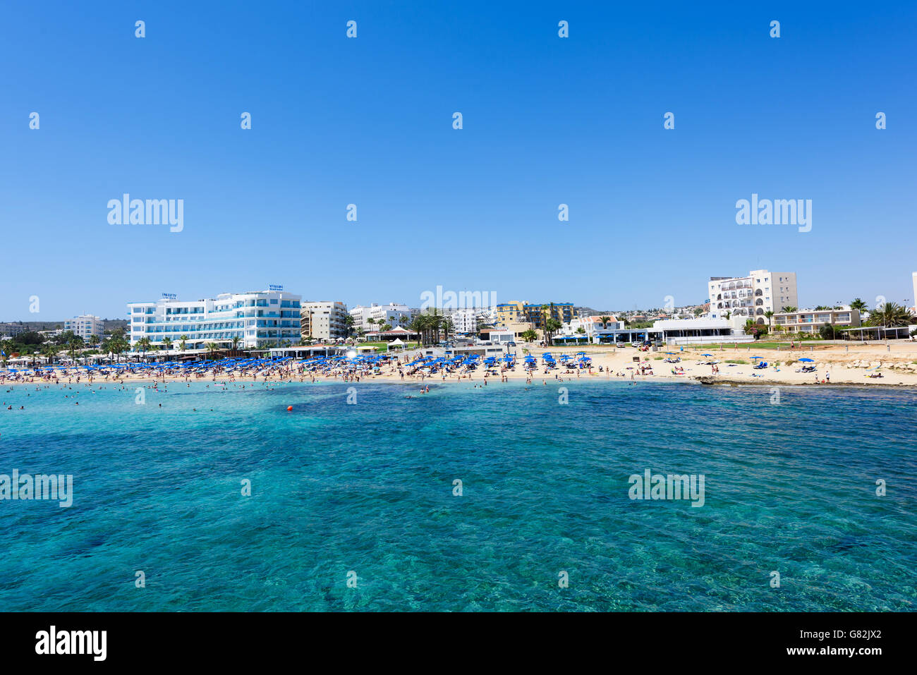 PROTARAS, CYPRUS - JUNE 12, 2016:Photo of sea and fig tree bay beach in ...