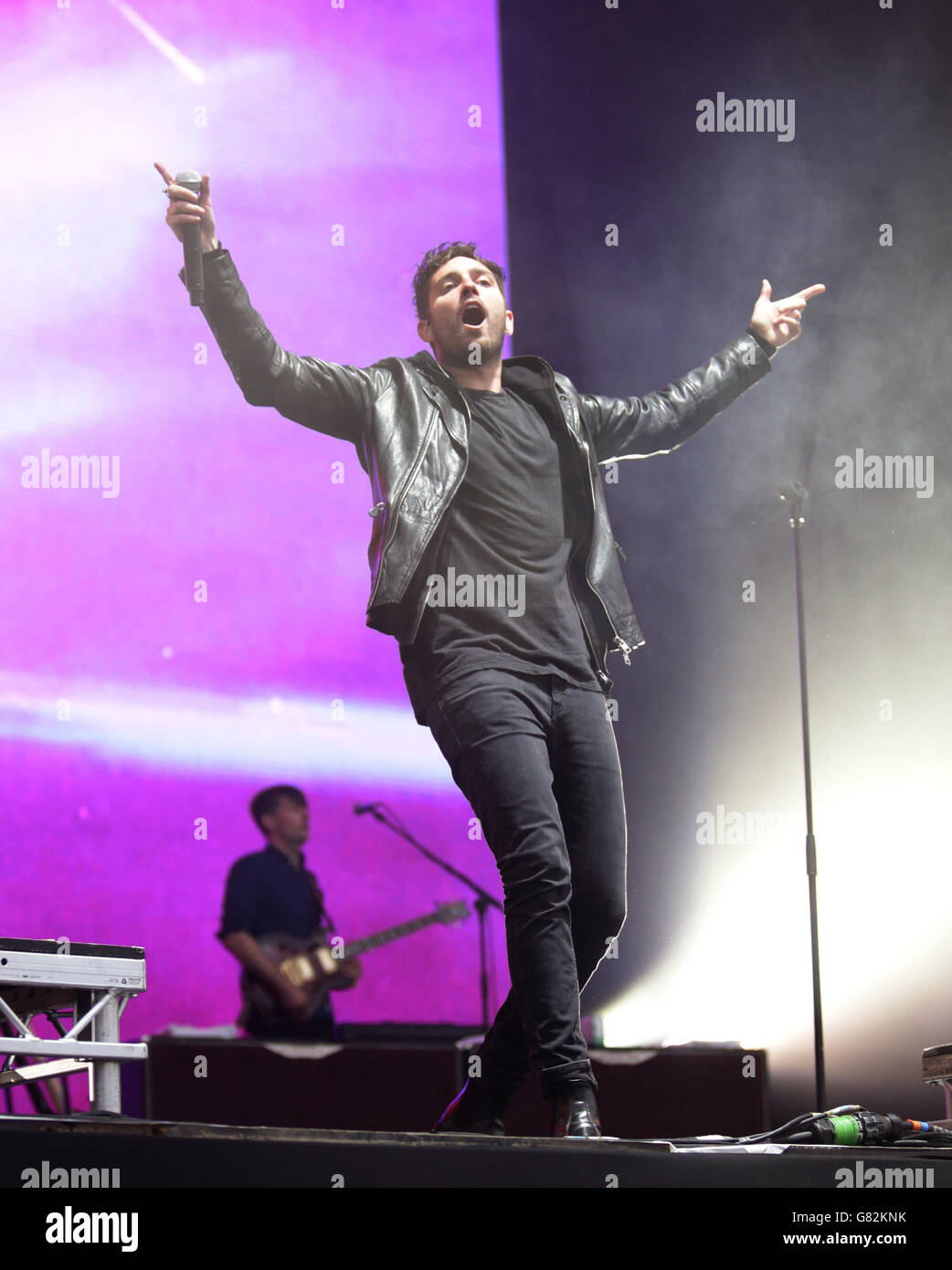 Josh Franceschi, lead singer of You Me At Six performing on the Main ...