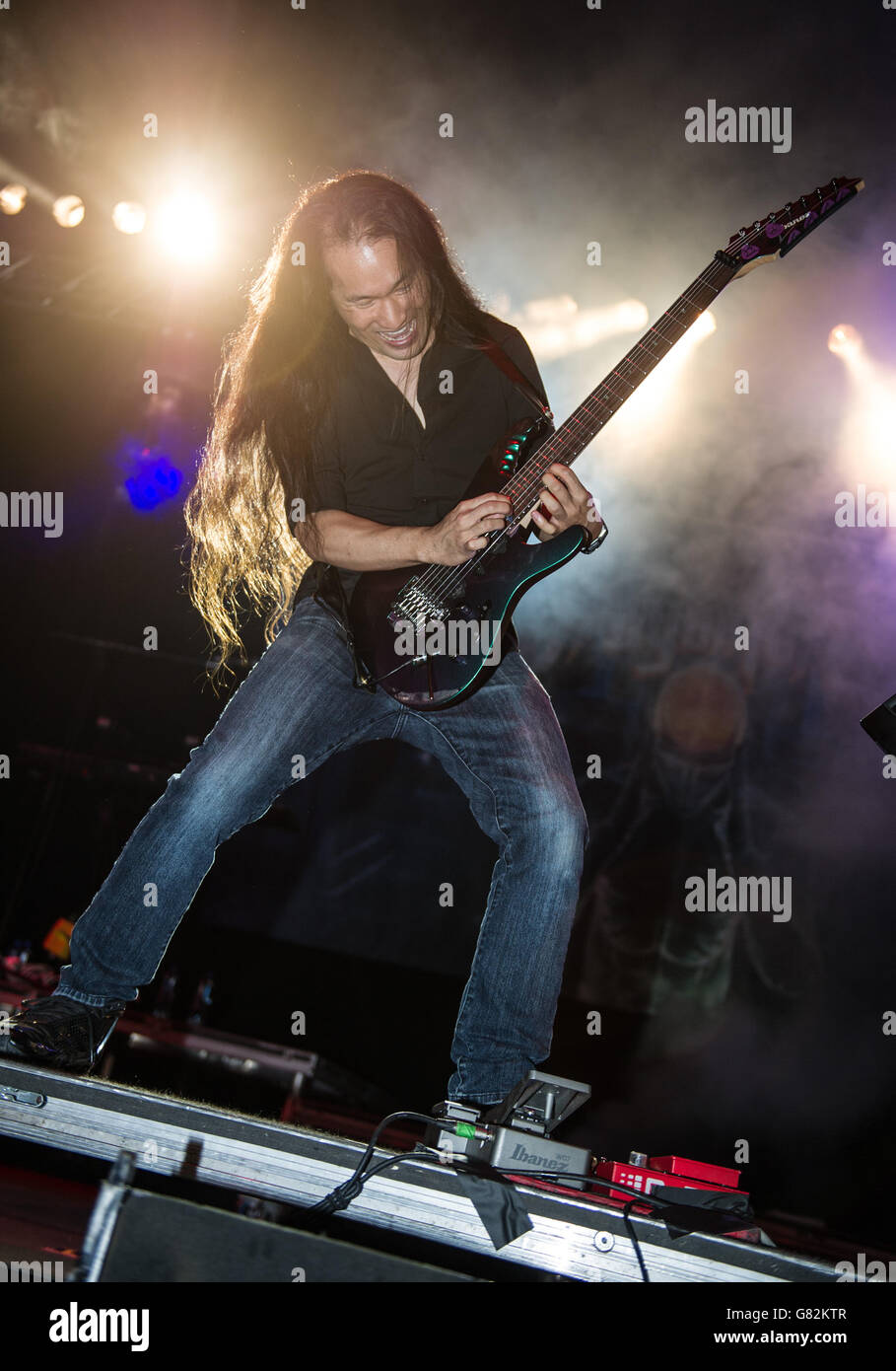 Herman Li and Frederic Leclercq of Dragonforce live on stage on day 1 ...