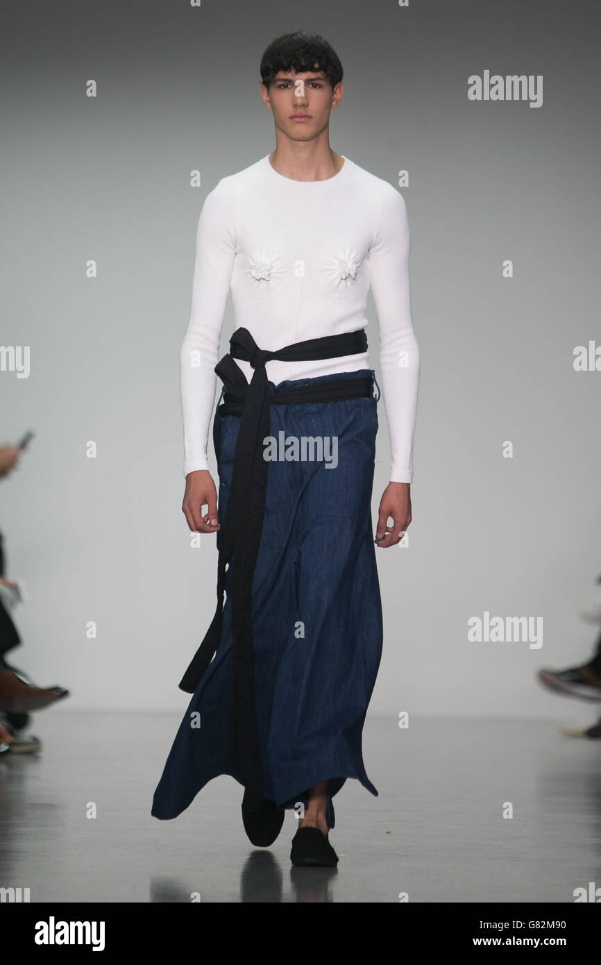 A model on the catwalk at the Craig Green show during the British ...