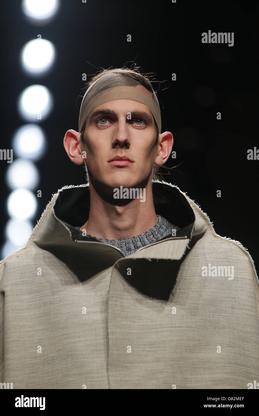 A model wears a Rory Parnell-Mooney design on the catwalk at the MAN ...