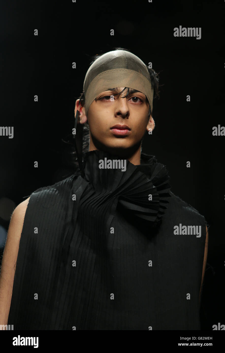 A model wears a Rory Parnell-Mooney design on the catwalk at the MAN ...