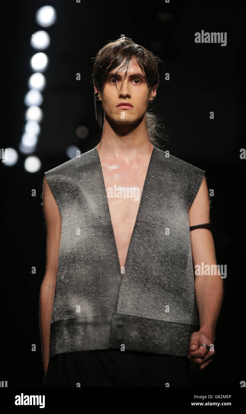 A model wears a Rory Parnell-Mooney design on the catwalk at the MAN ...