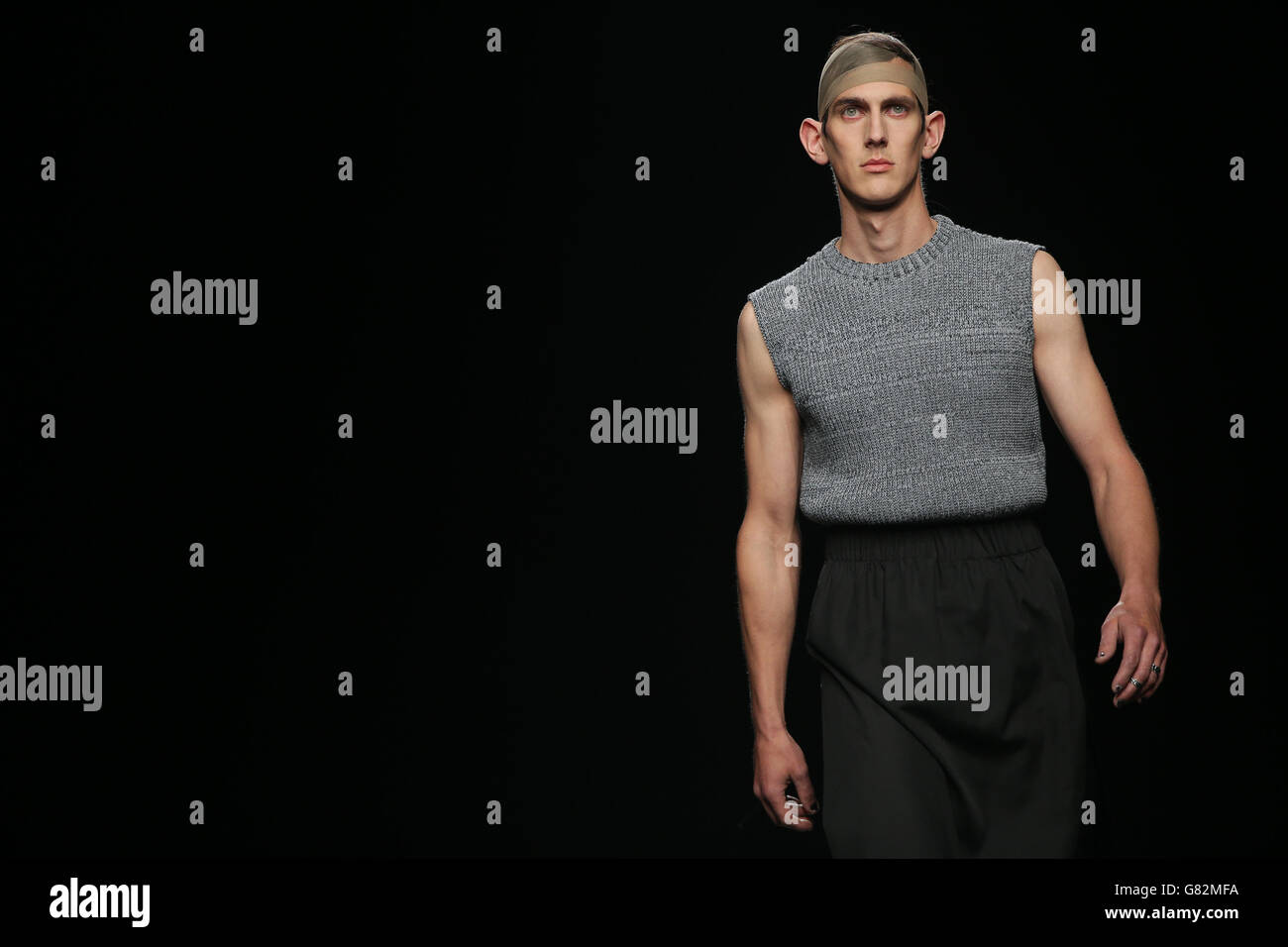 A model wears a Rory Parnell-Mooney design on the catwalk at the MAN ...