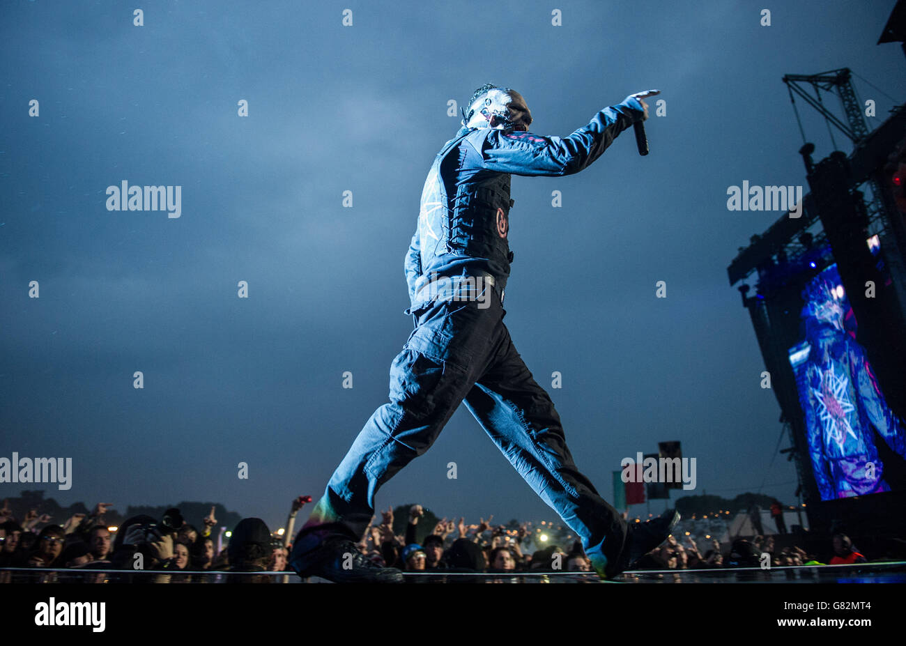Corey Taylor of Slipknot performing live on day 1 of Download festival ...