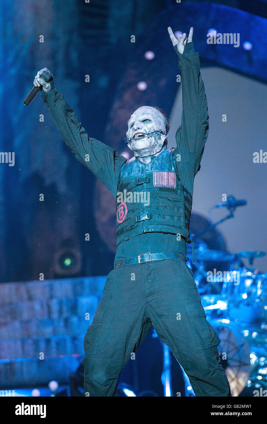 Corey Taylor of Slipknot performing live on day 1 of Download festival ...