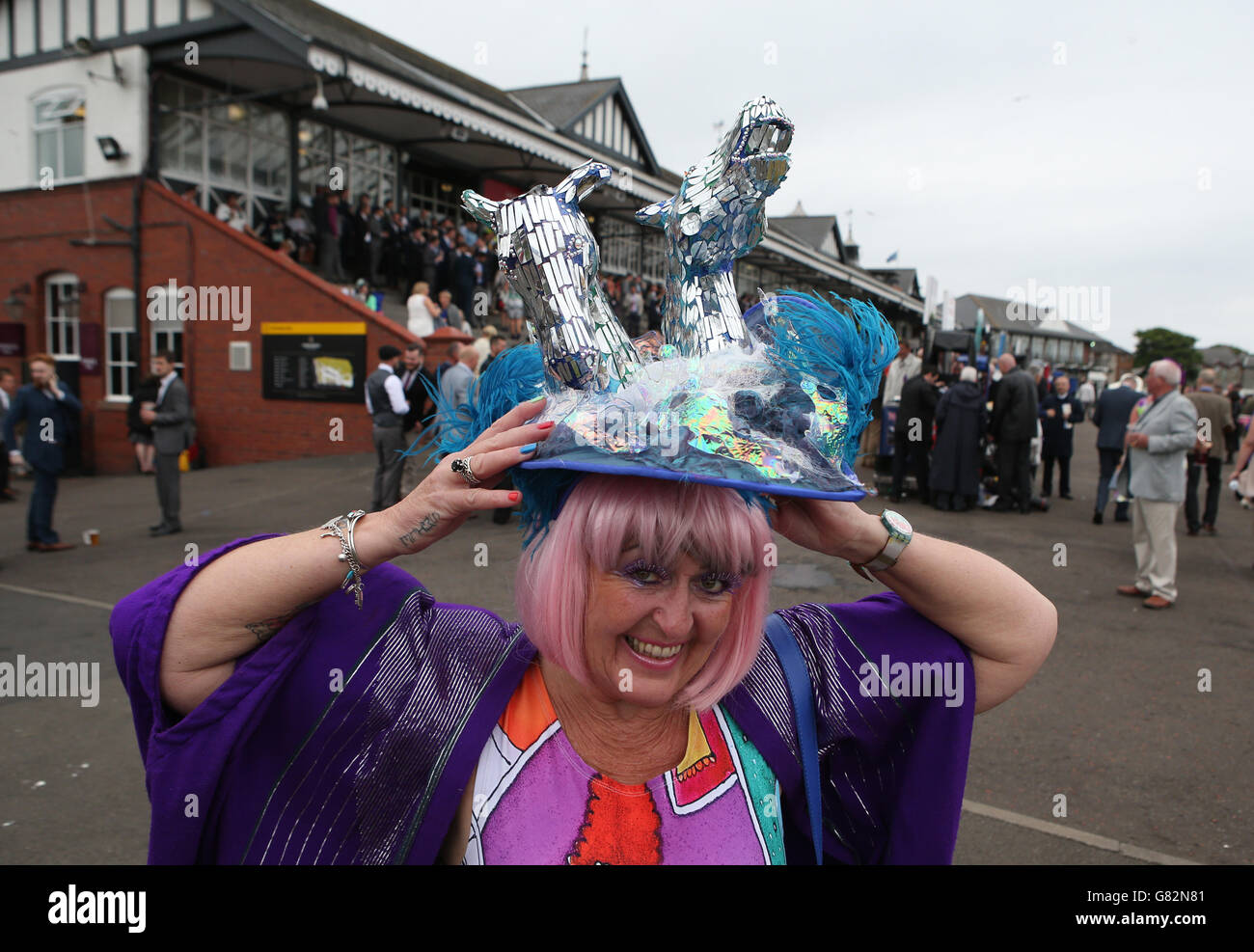 Margaret Anderson from Edinburgh models her "Kelpie" design hat at ...