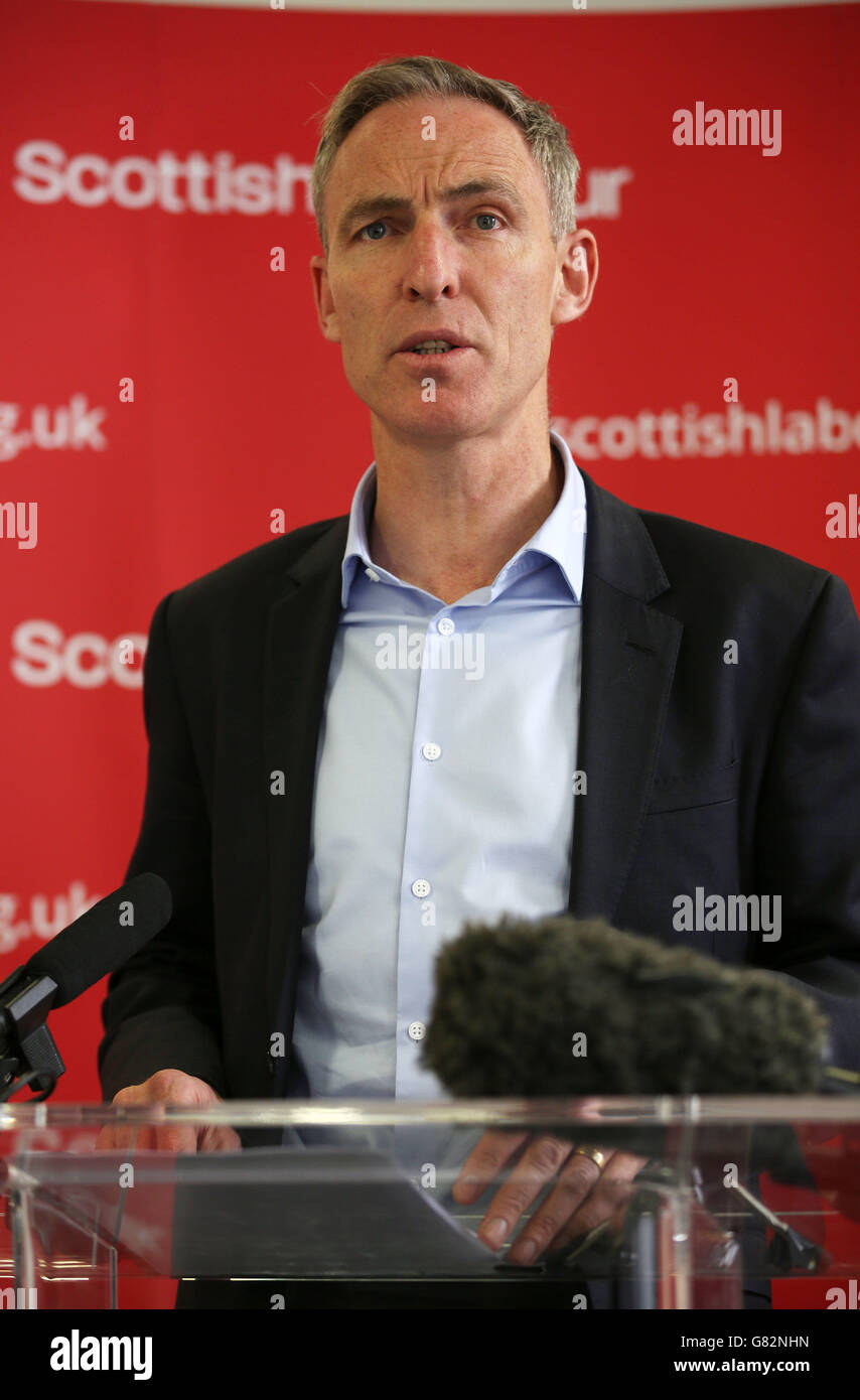 Jim Murphy speaks at the Scottish Labour Headquarters in Glasgow, as he ...