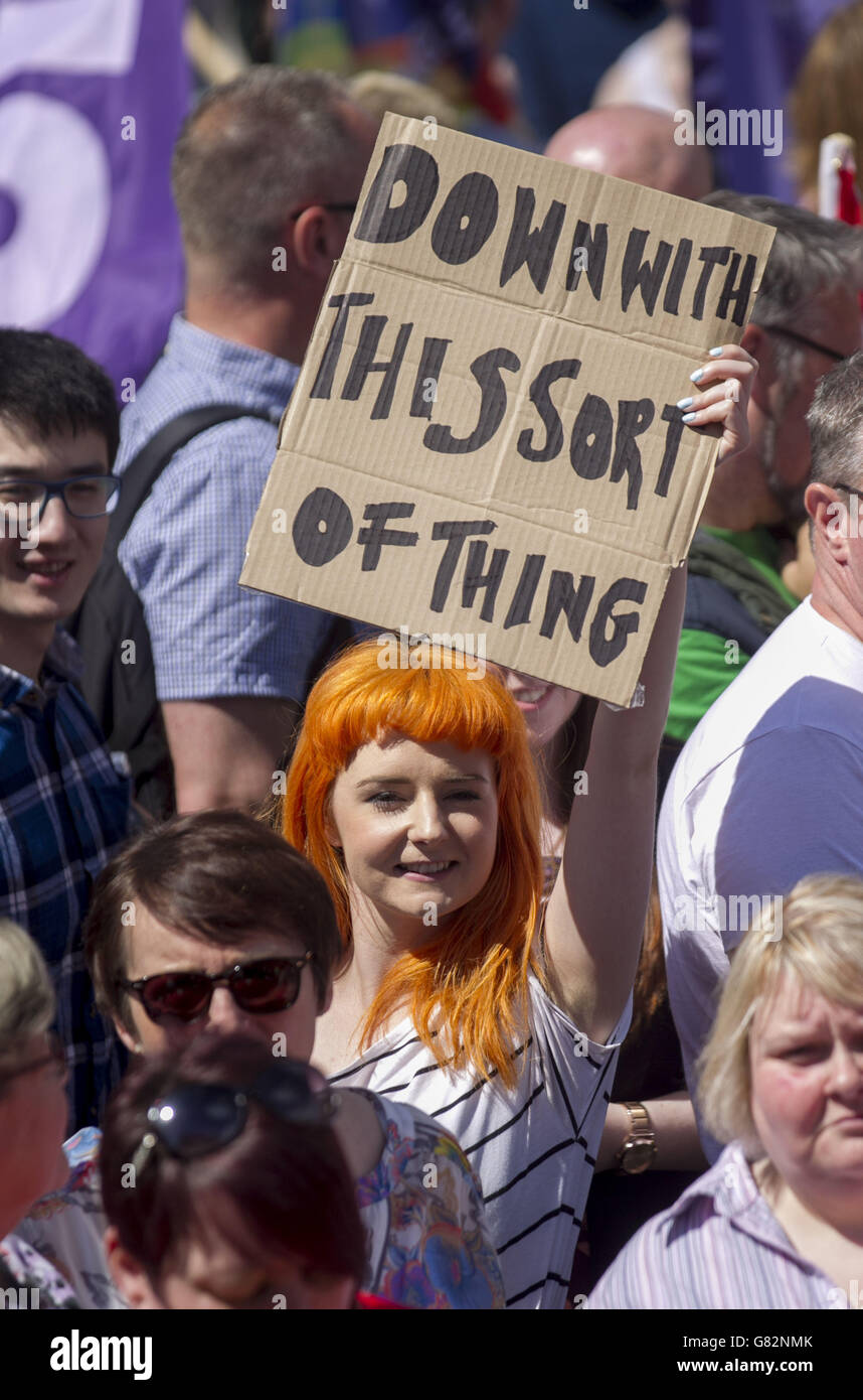 Campaigners Attend A Rally In Belfast To Show Their Support For