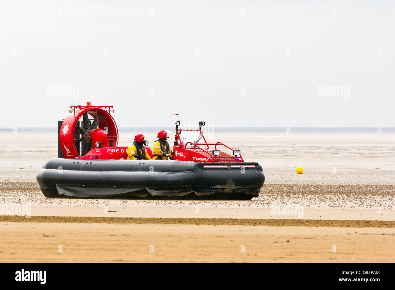Avon fire and rescue hovercraft patrolling the beach during the Weston ...