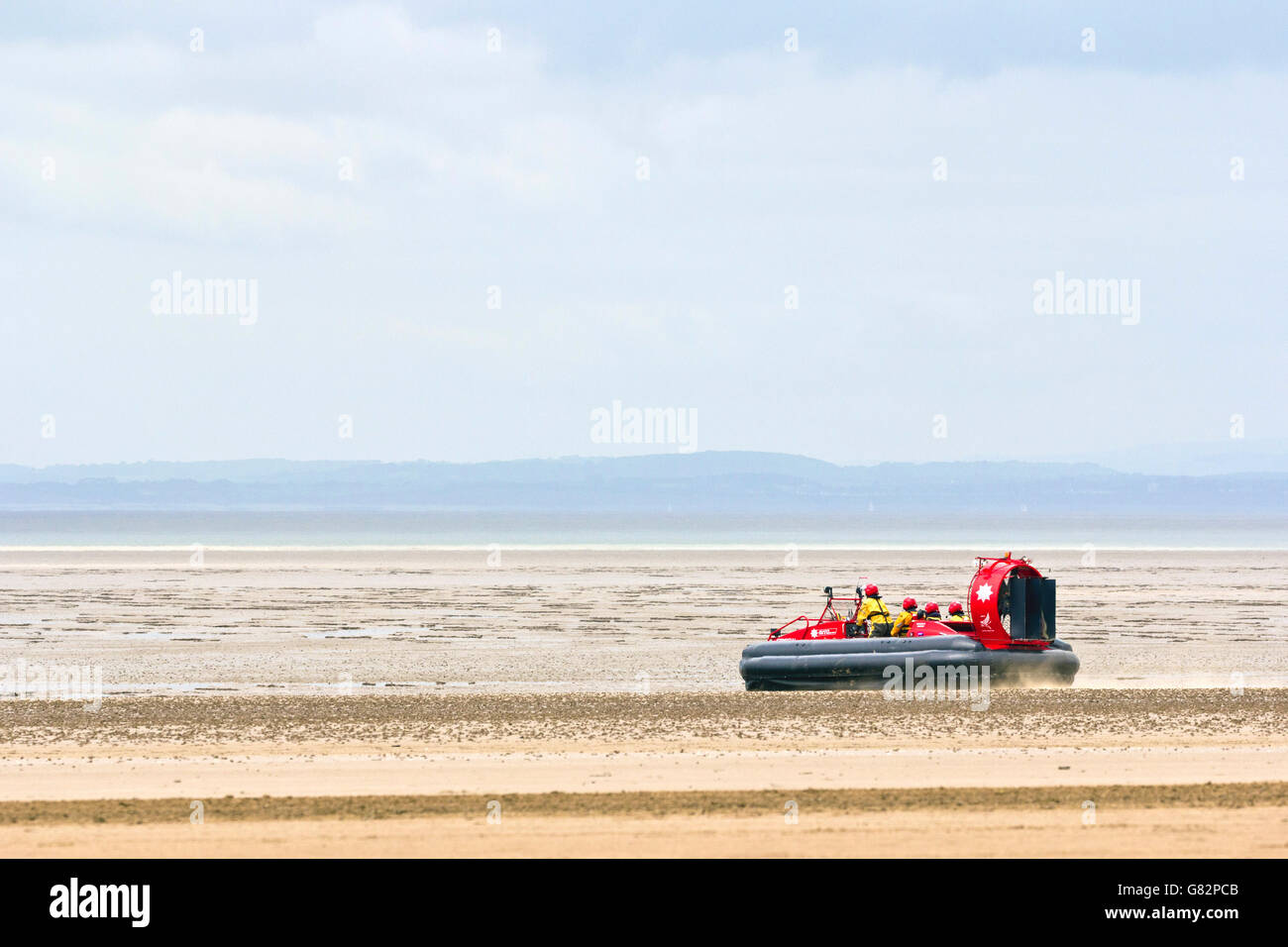Avon fire and rescue hovercraft patrolling the beach during the Weston ...