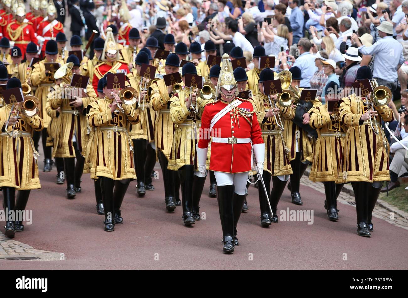 A marching band performs ahead of the annual Order of the Garter ...