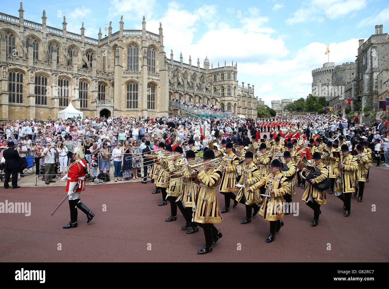 A marching band performs ahead of the annual Order of the Garter ...