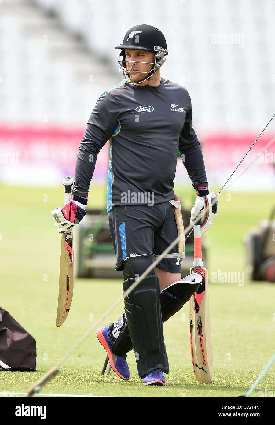 New zealands brendon mccullum nets session trent bridge hi-res stock ...