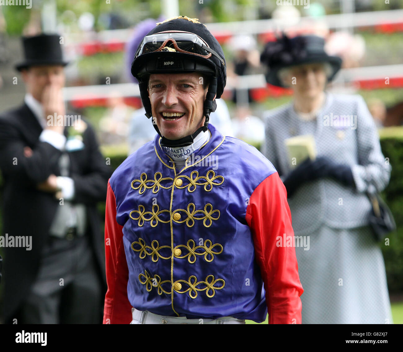 Jockey Richard Hughes before he rides Queen Elizabeth II's horse Ring ...