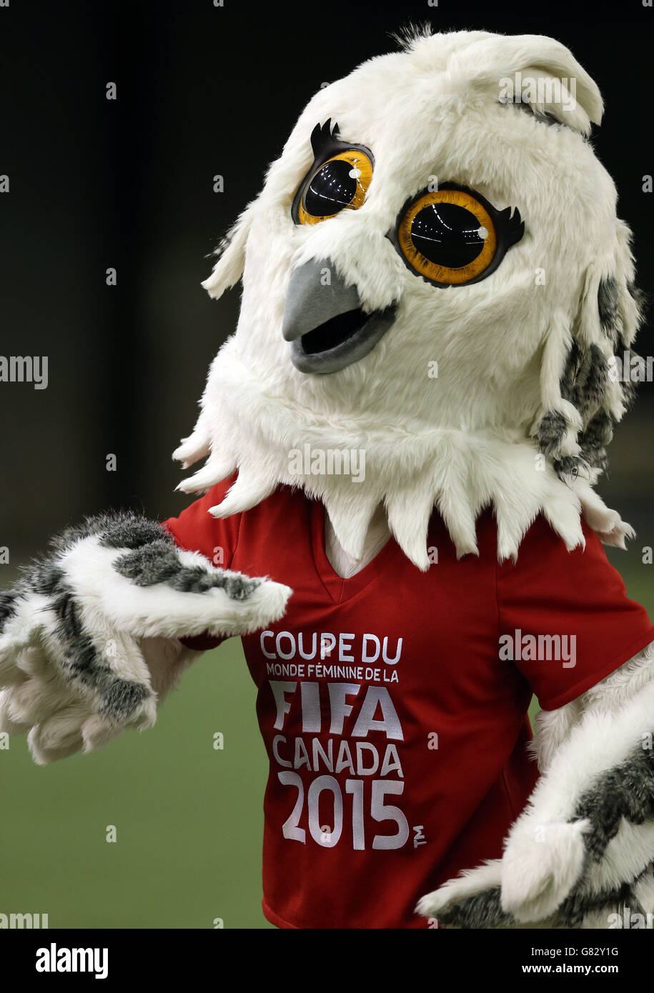 Tournament mascot prior to the FIFA Women's World Cup Canada 2015 Group ...