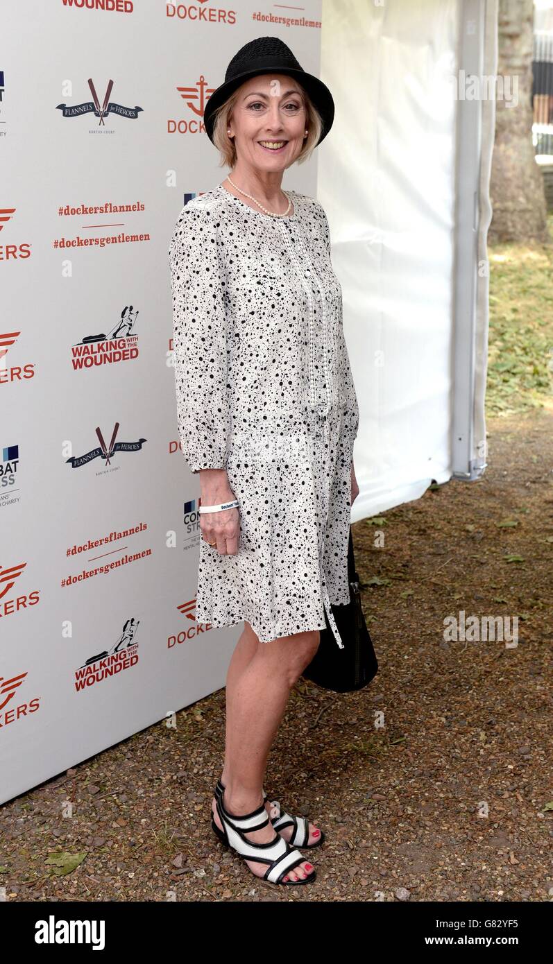 Paula Wilcox attends the Dockers Flannels for Heroes charity cricket ...