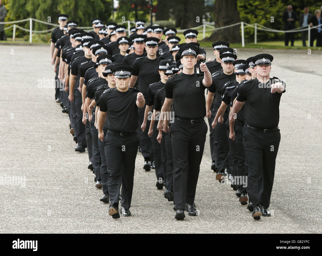 A police passing out parade at the Scottish Police College, Tulliallan ...