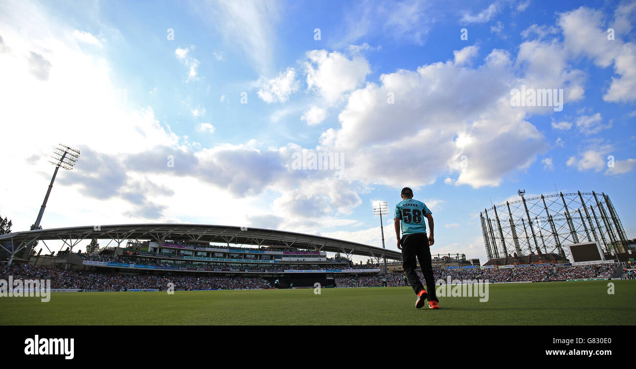 Sam curran fielding on the boundary against kent hi-res stock ...