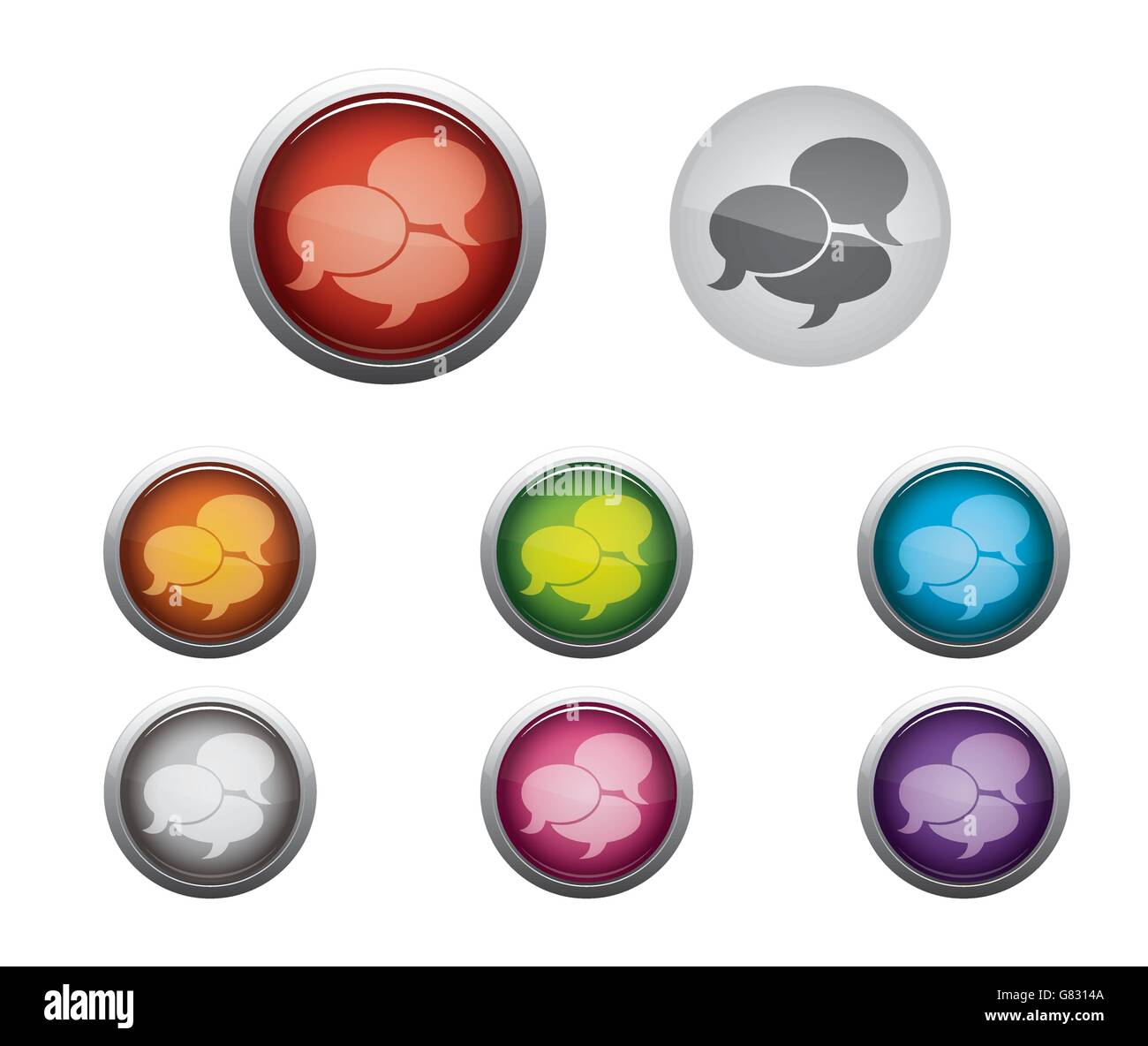 Abstract Vector Glossy Web Buttons of Internet Conversation Stock ...