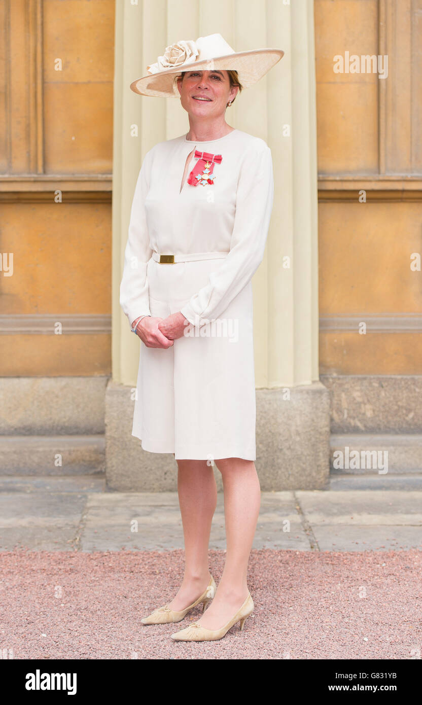 Kate Lampard holds her CBE which was awarded to her by the Prince of ...