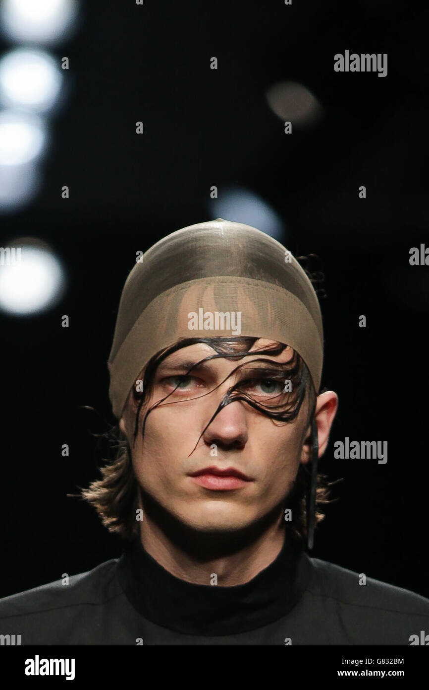 A model wears a Rory Parnell-Mooney design on the catwalk at the MAN ...